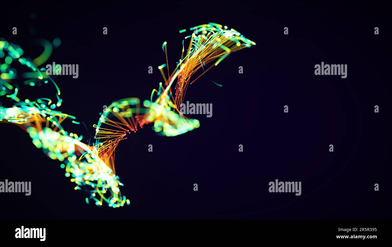 3D rendering of a colorful abstract stylish particle and plexus system ...