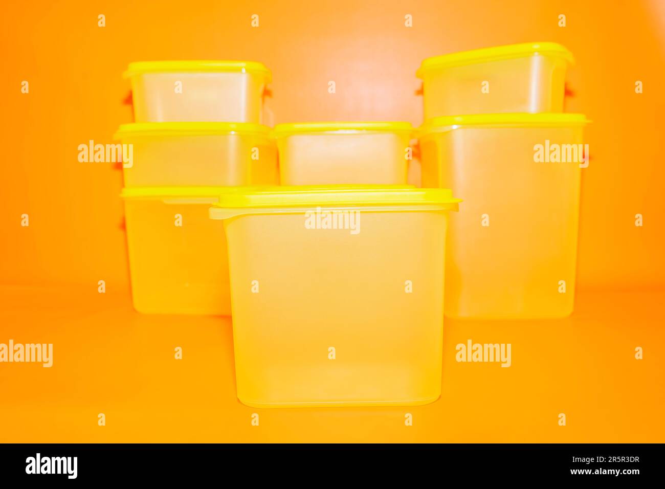 The Yellow Plastic Box Jar Set in Various Sizes offers a versatile ...