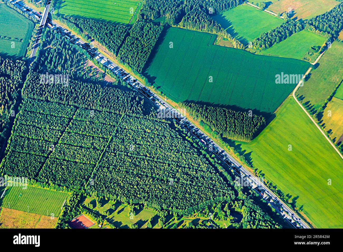 aerial view of green fields and slopes in Hamburg, Germany Stock Photo ...