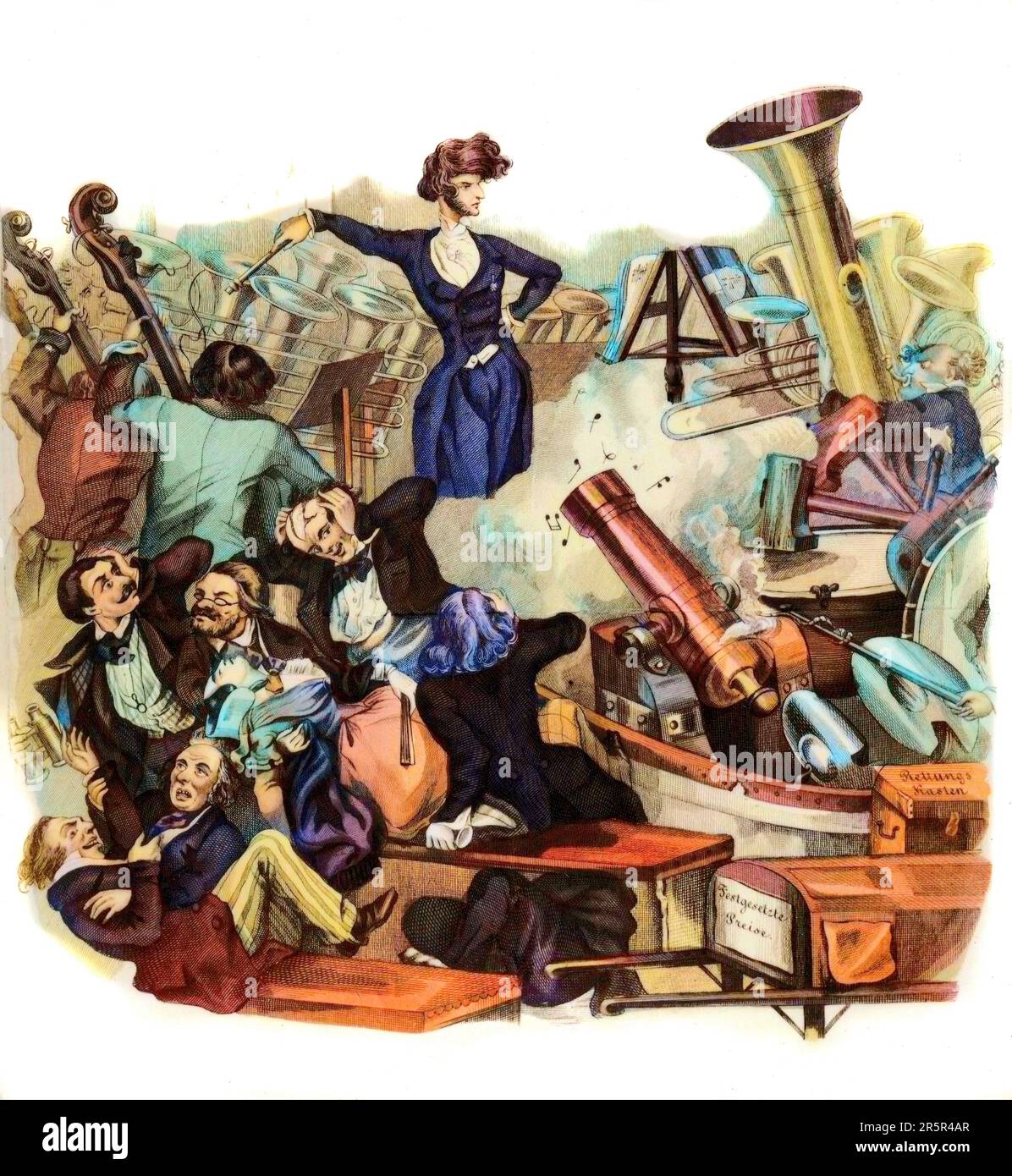 Un concert a mitraille. Caricature de Hector Berlioz dirigeant un ...