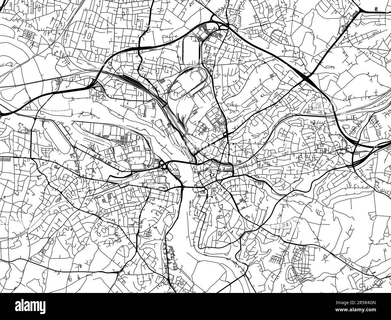 Vector road map of the city of Mulheim in Germany on a white background ...