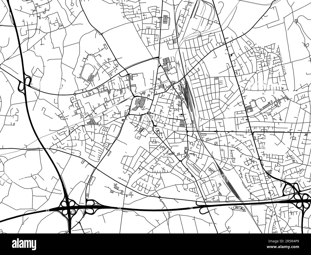 Vector road map of the city of Moers in Germany on a white background ...