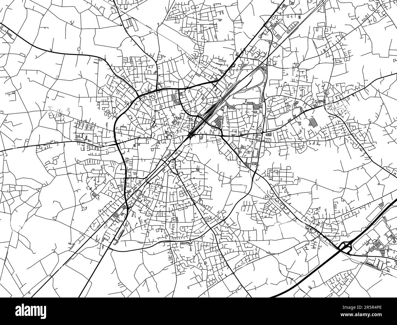 Vector road map of the city of Gutersloh in Germany on a white ...