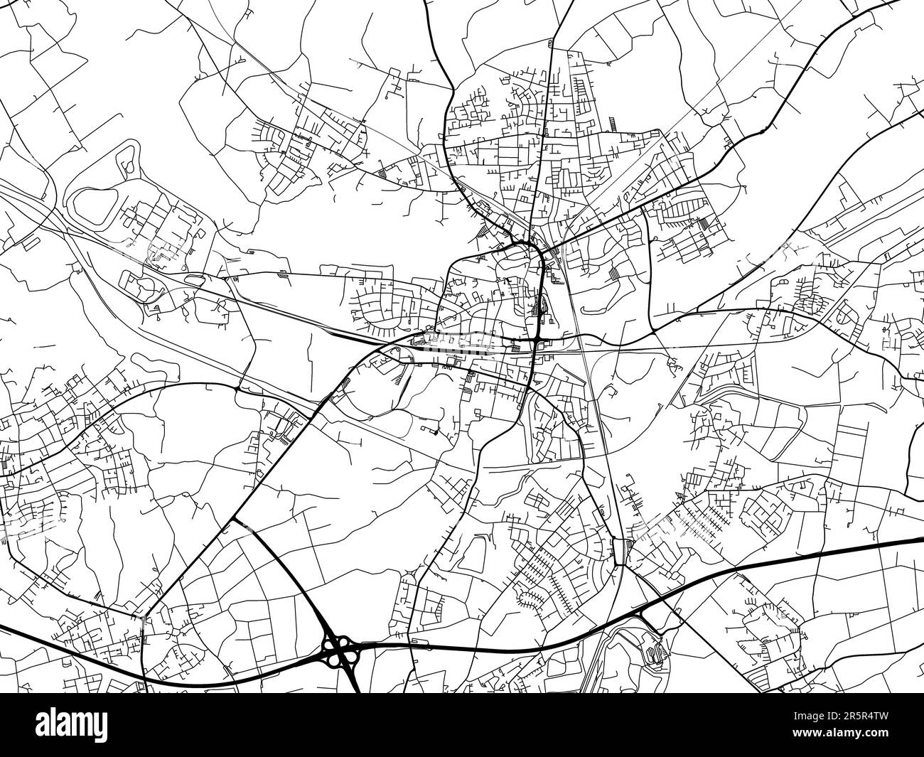 Vector road map of the city of Lunen in Germany on a white background ...