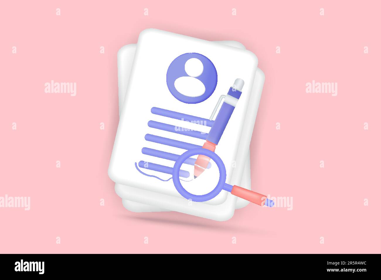 3d Paper clipboard document management task note todo check list with ...