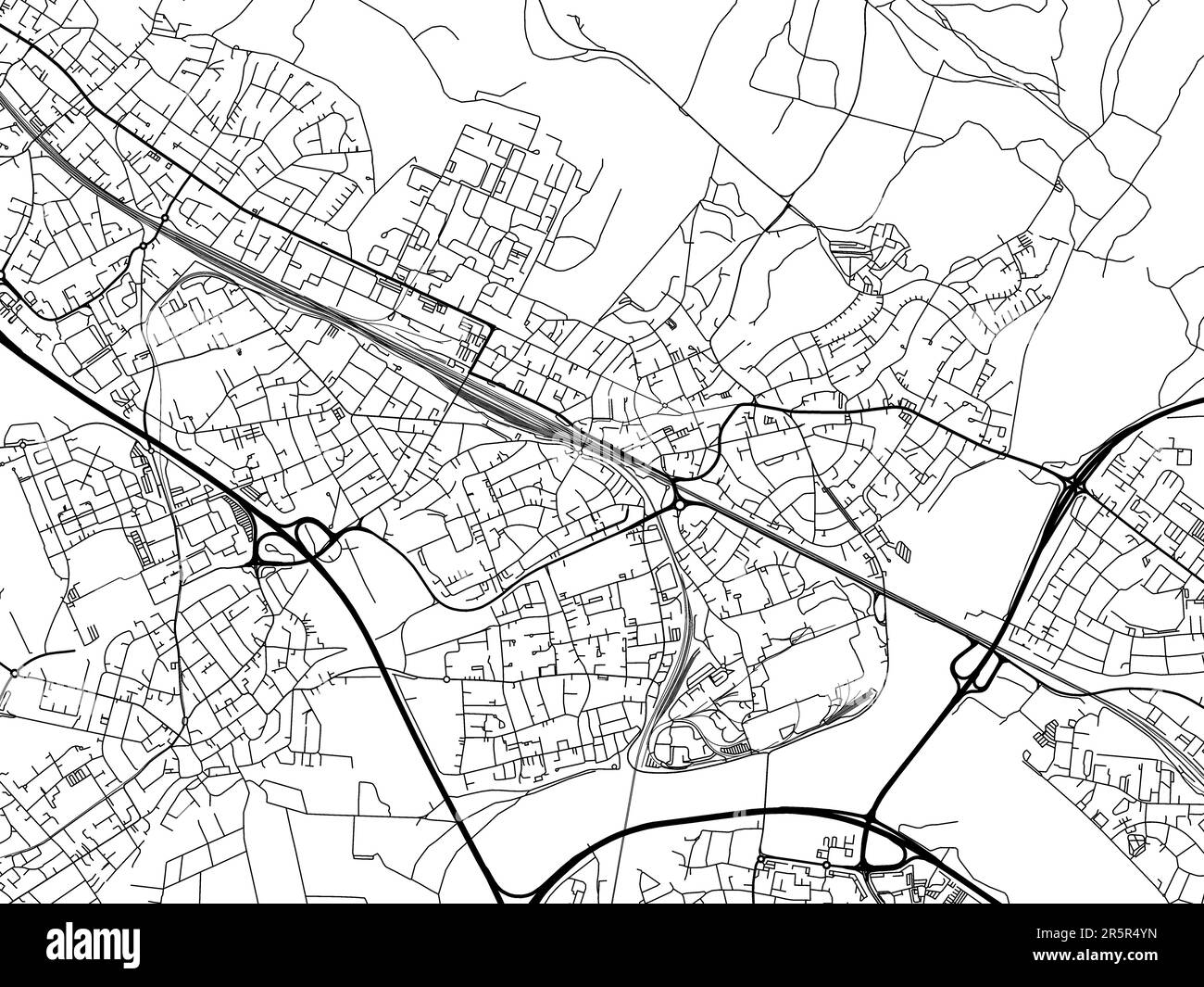 Vector road map of the city of Troisdorf in Germany on a white ...