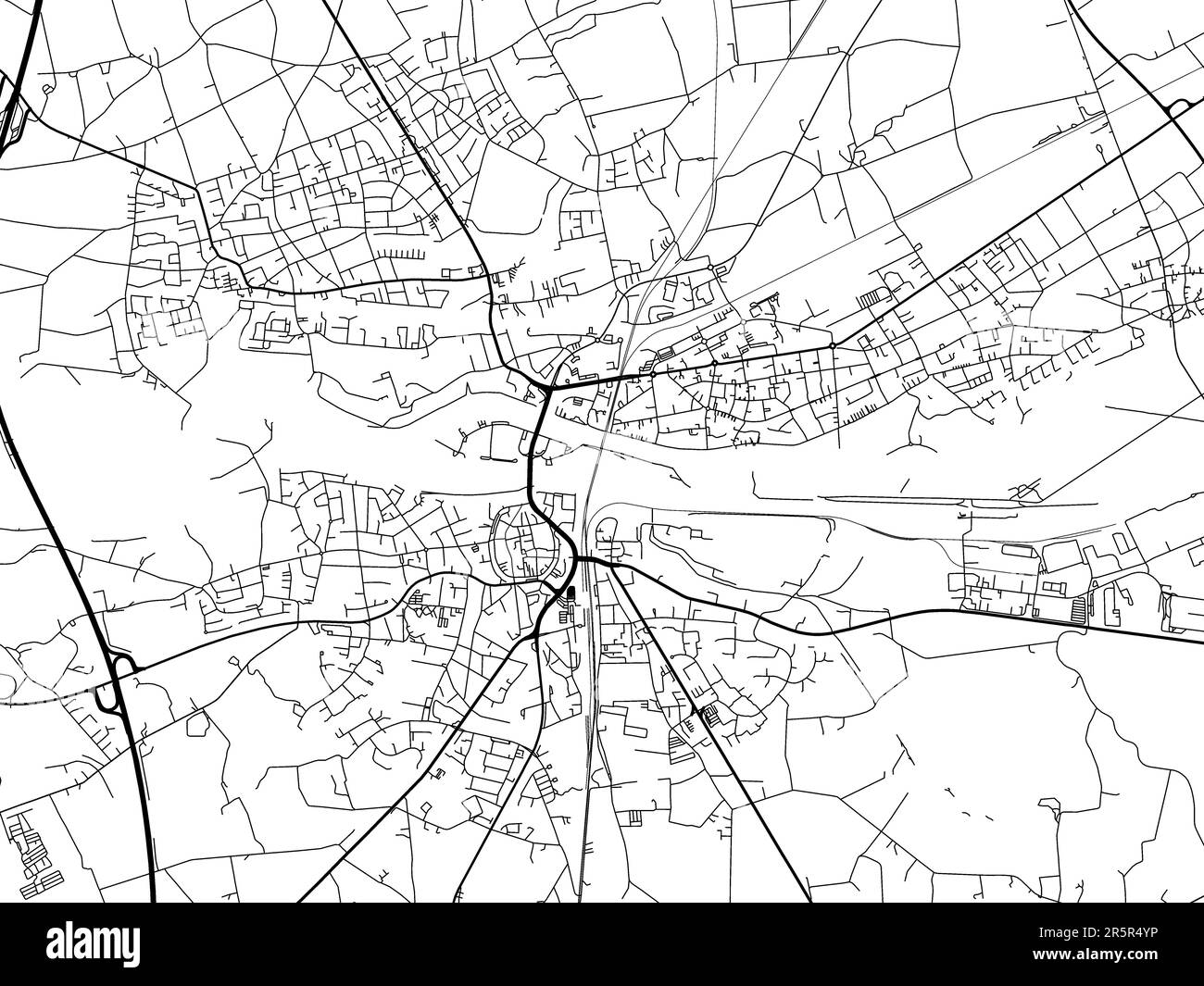 Vector road map of the city of Dorsten in Germany on a white background ...