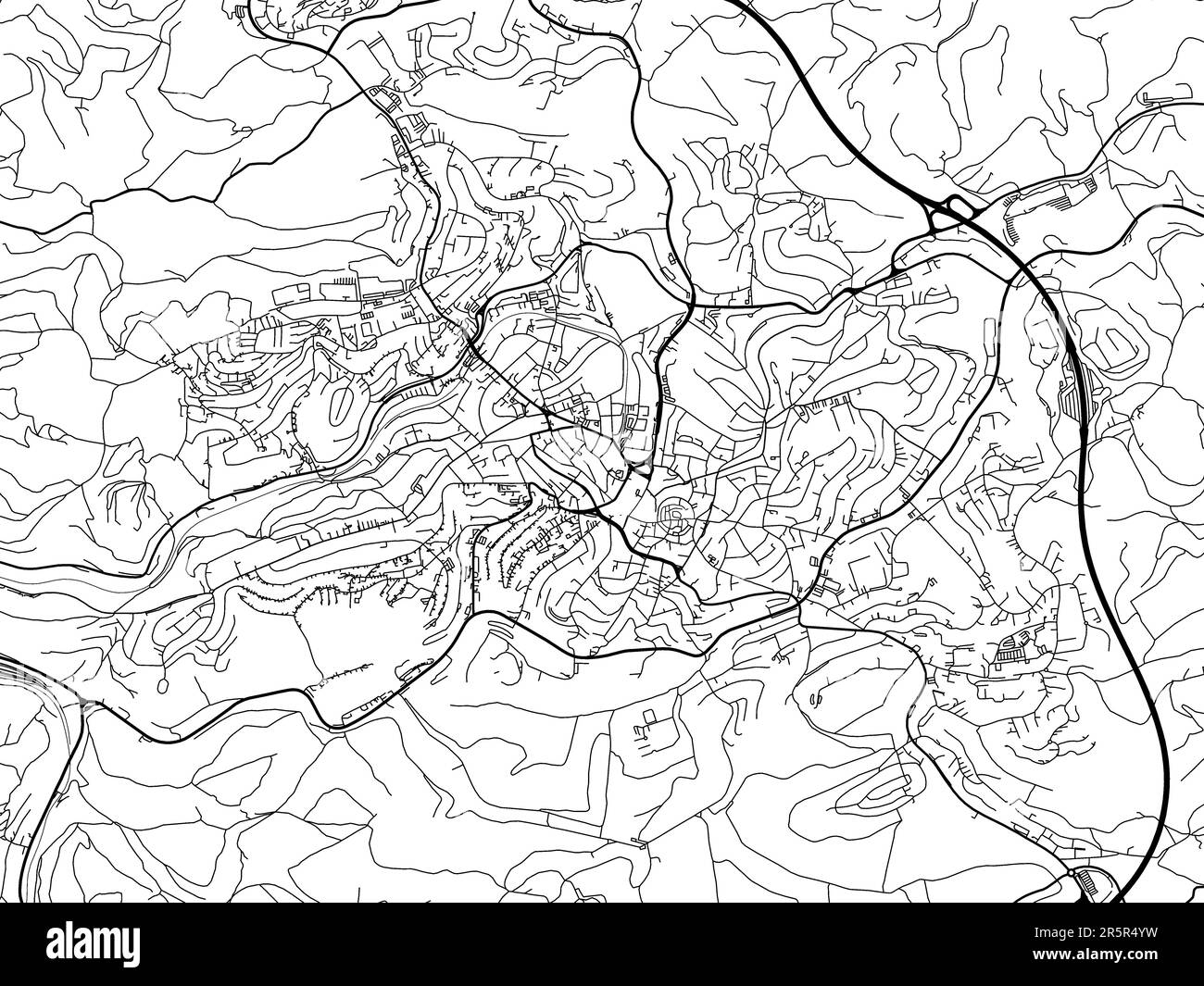 Vector road map of the city of Ludenscheid in Germany on a white ...