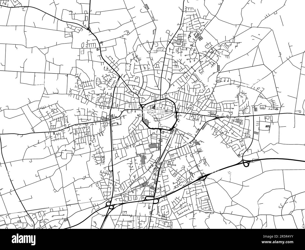 Road map of the city of Bocholt in Germany on a white background Stock ...