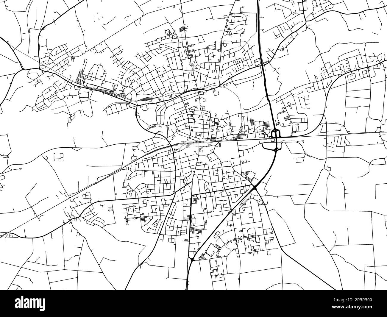 Vector road map of the city of Lippstadt in Germany on a white ...