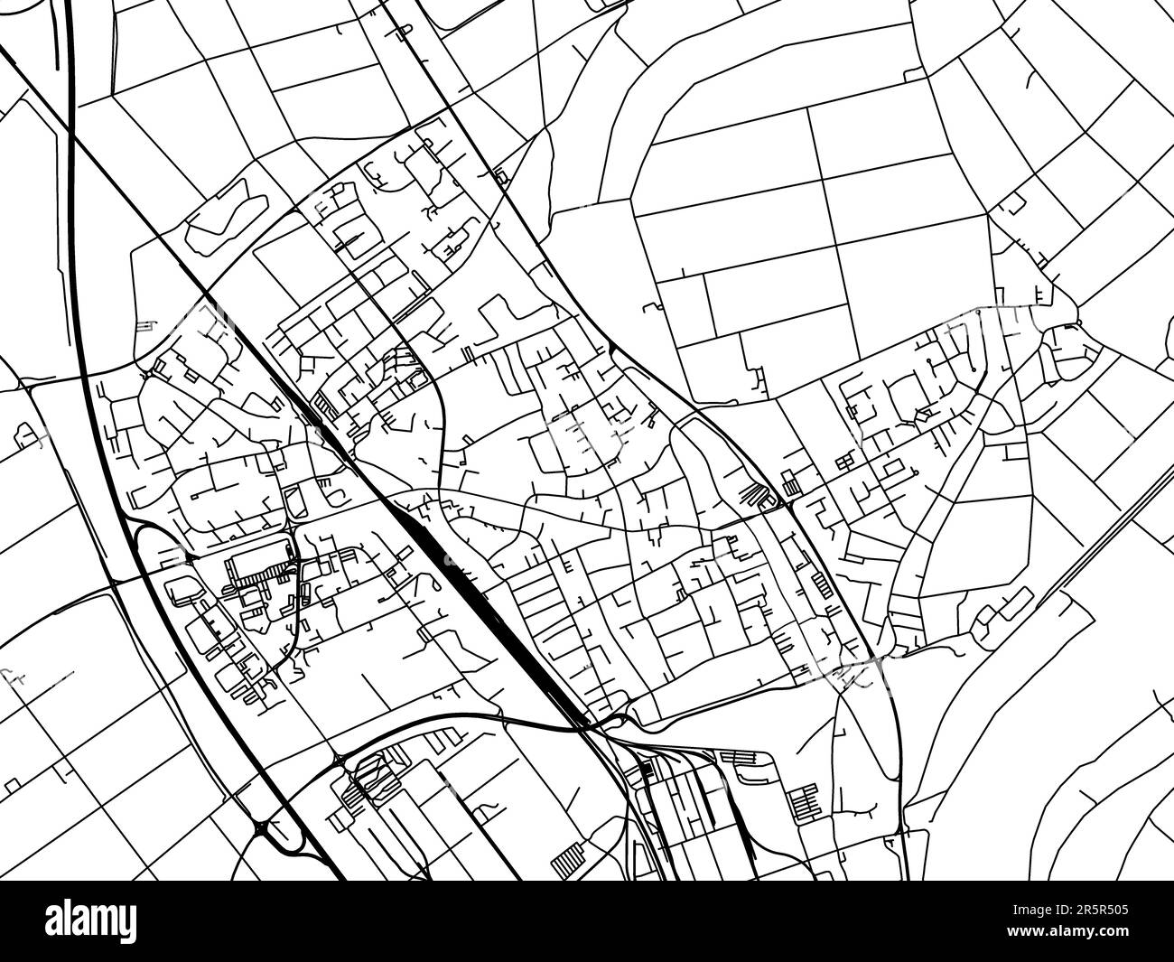 Vector road map of the city of Dormagen in Germany on a white ...