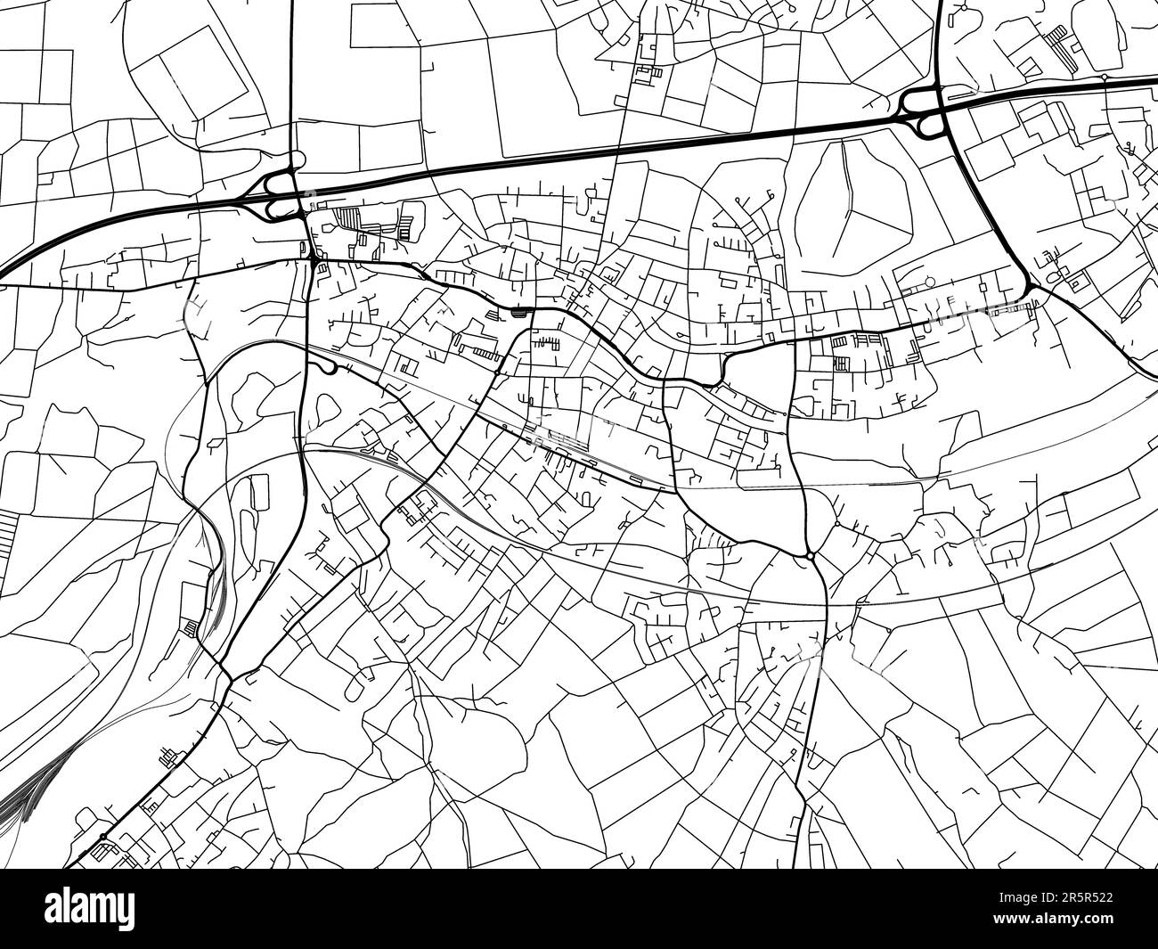Vector road map of the city of Eschweiler in Germany on a white ...
