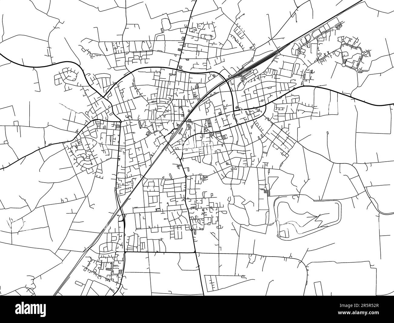 Vector road map of the city of Ahlen in Germany on a white background ...