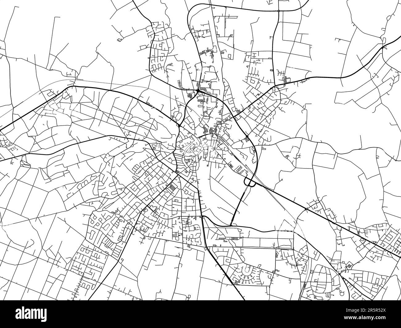 Vector road map of the city of Kleve in Germany on a white background ...