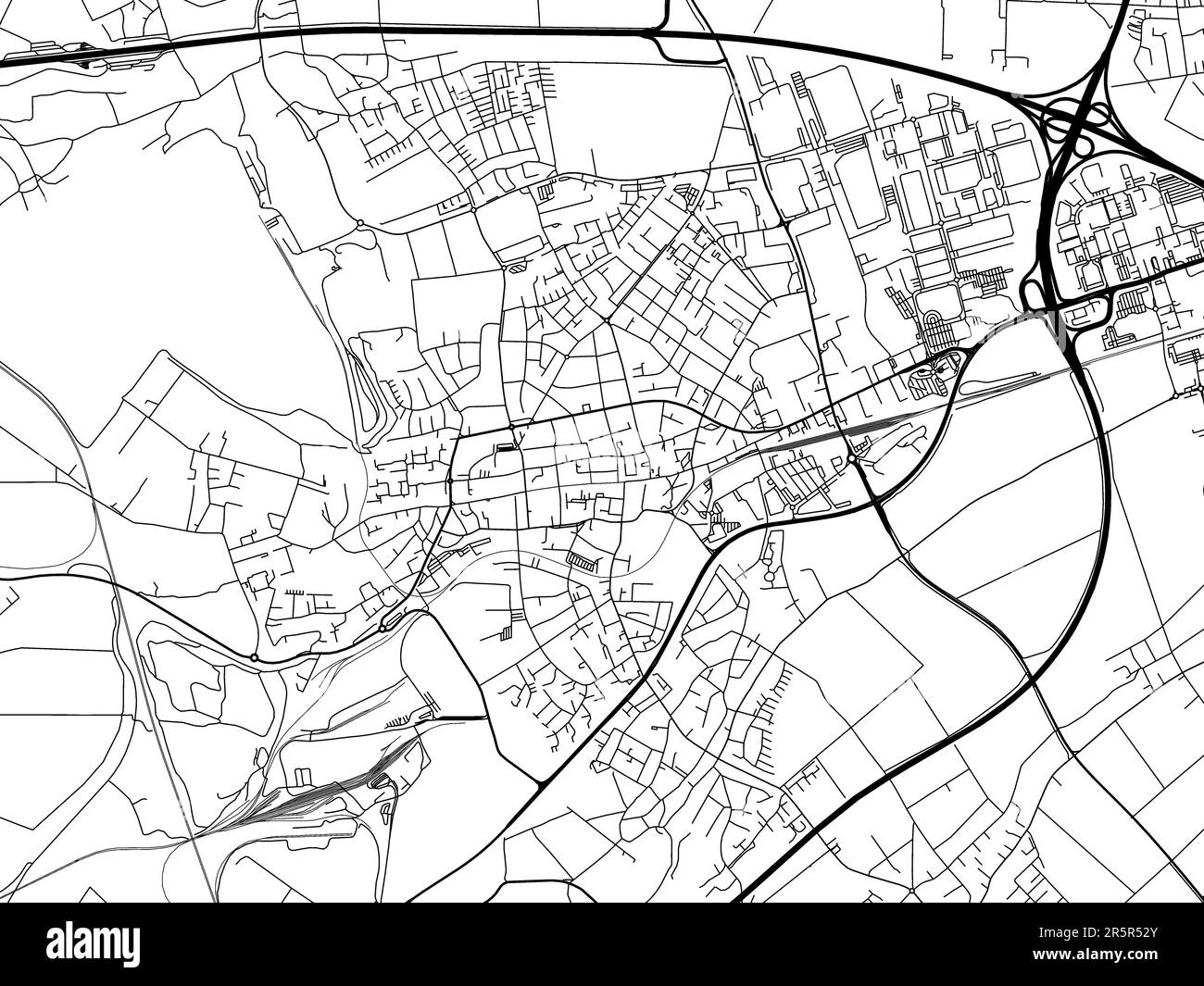 Vector road map of the city of Frechen in Germany on a white background ...