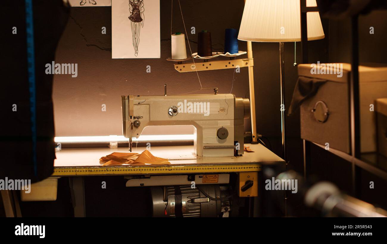 Industrial sewing machine workstation fashion hi-res stock photography ...