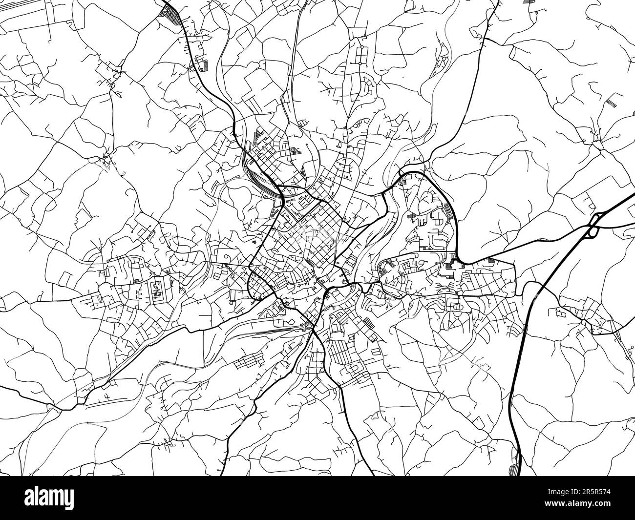 Vector road map of the city of Plauen in Germany on a white background ...