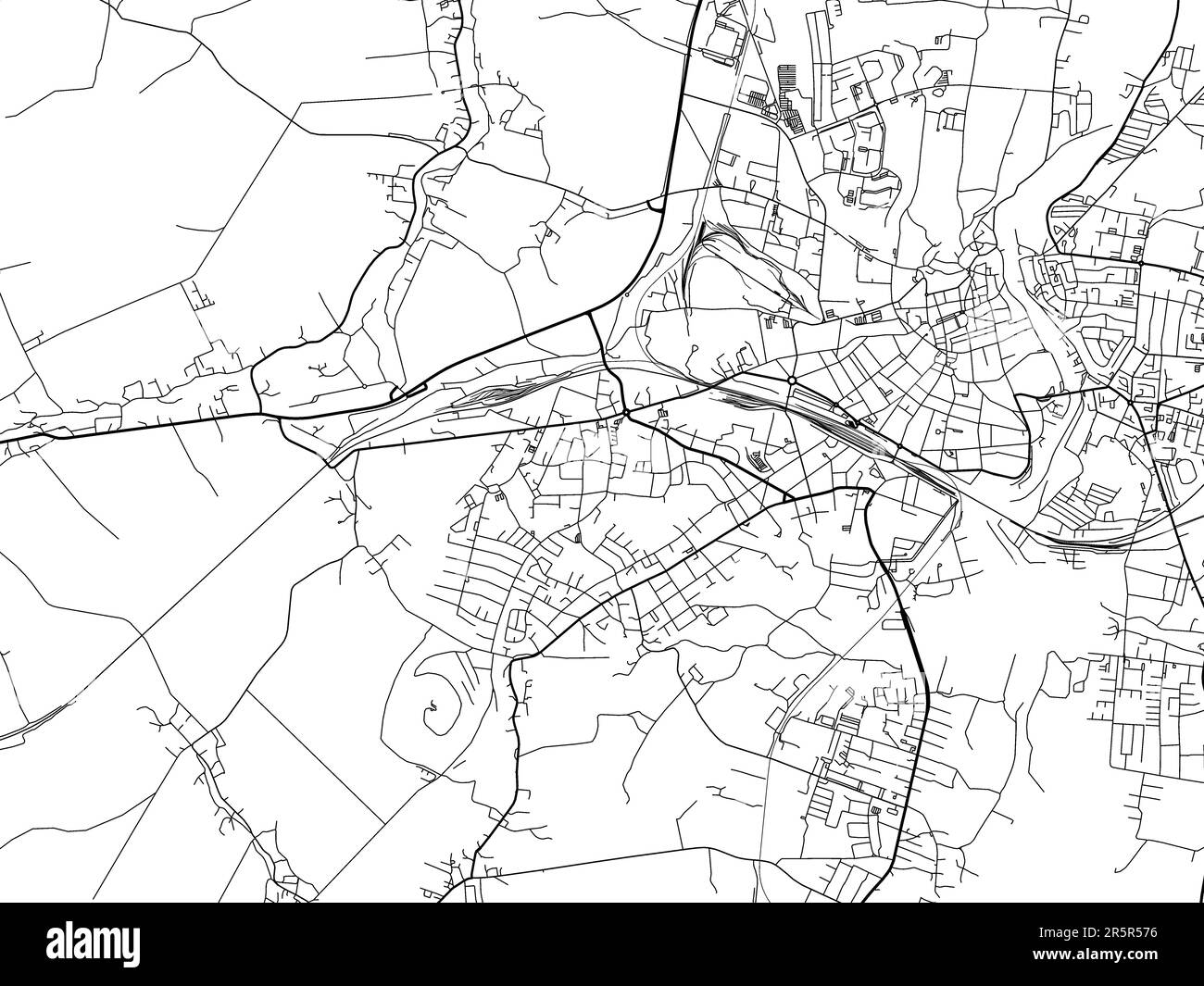 Vector road map of the city of Gorlitz in Germany on a white background ...