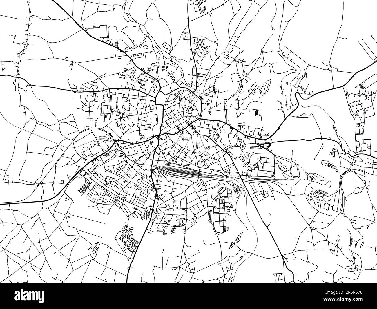 Vector road map of the city of Freiberg in Germany on a white ...
