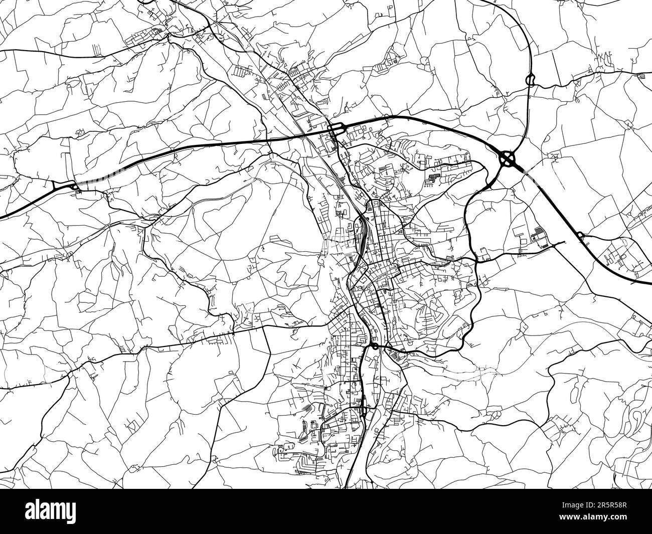 Vector road map of the city of Gera in Germany on a white background ...