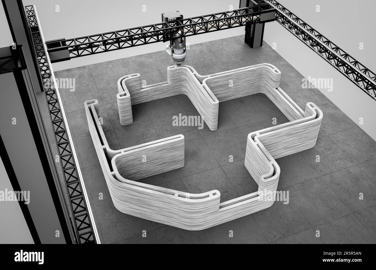 3d printing single-family house with concrete. New technology house ...