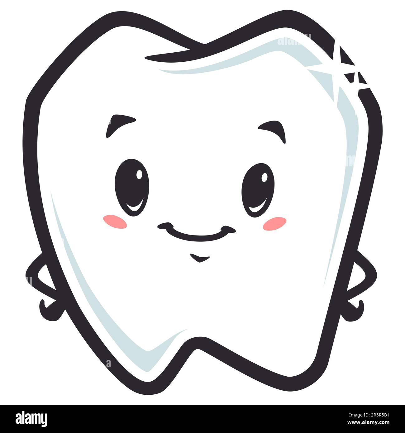 Vector illustration of cute cartoon baby tooth for design element Stock ...
