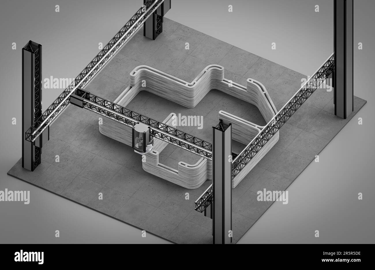 3d printing single-family house with concrete. New technology house ...