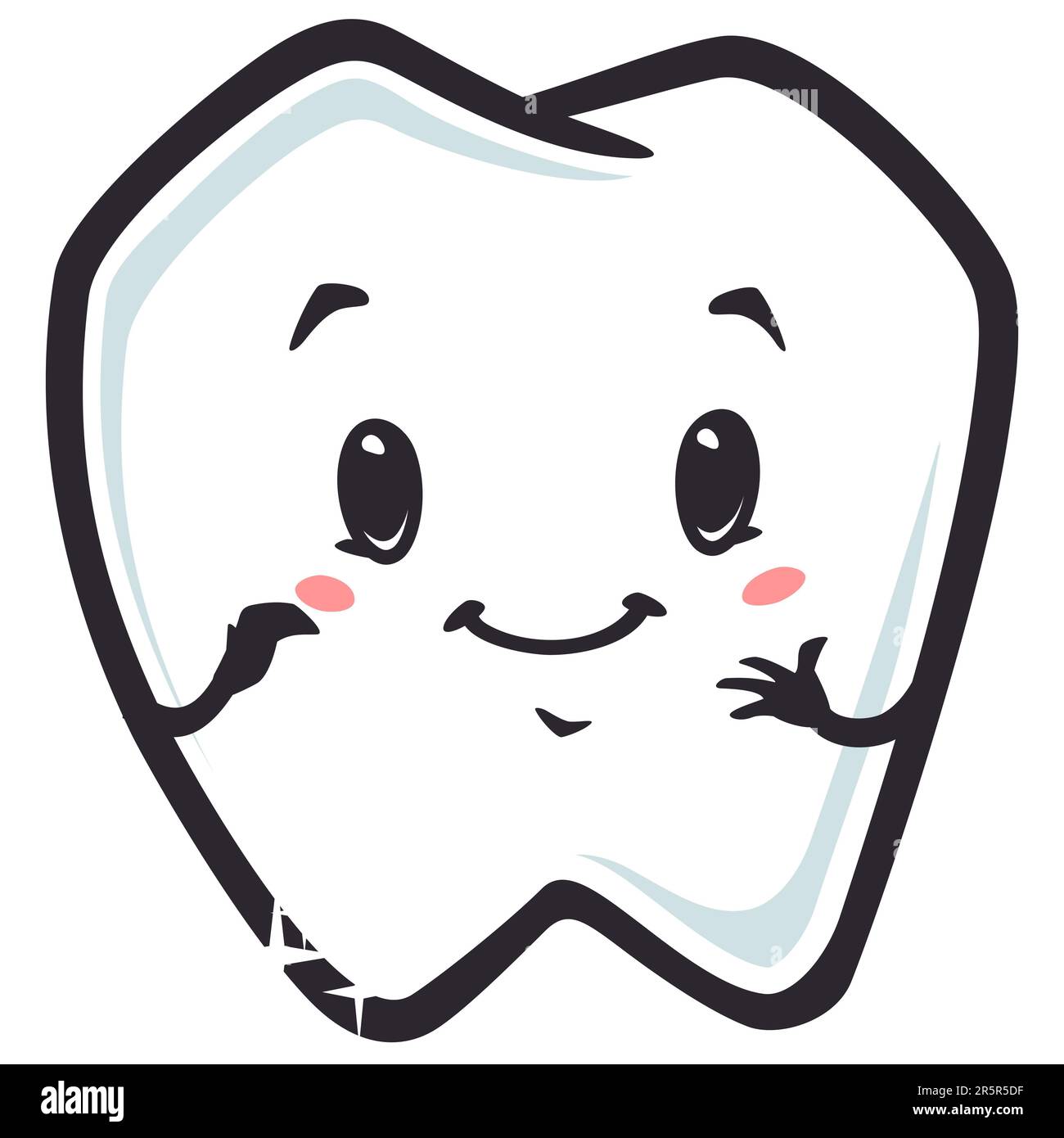 Vector illustration of cute cartoon baby tooth for design element Stock ...