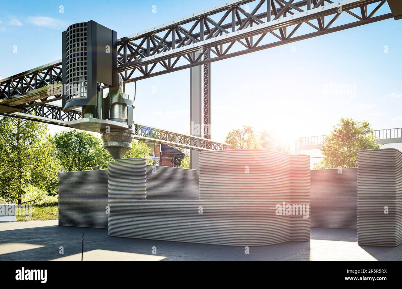 3d printing single-family house with concrete. New technology house ...