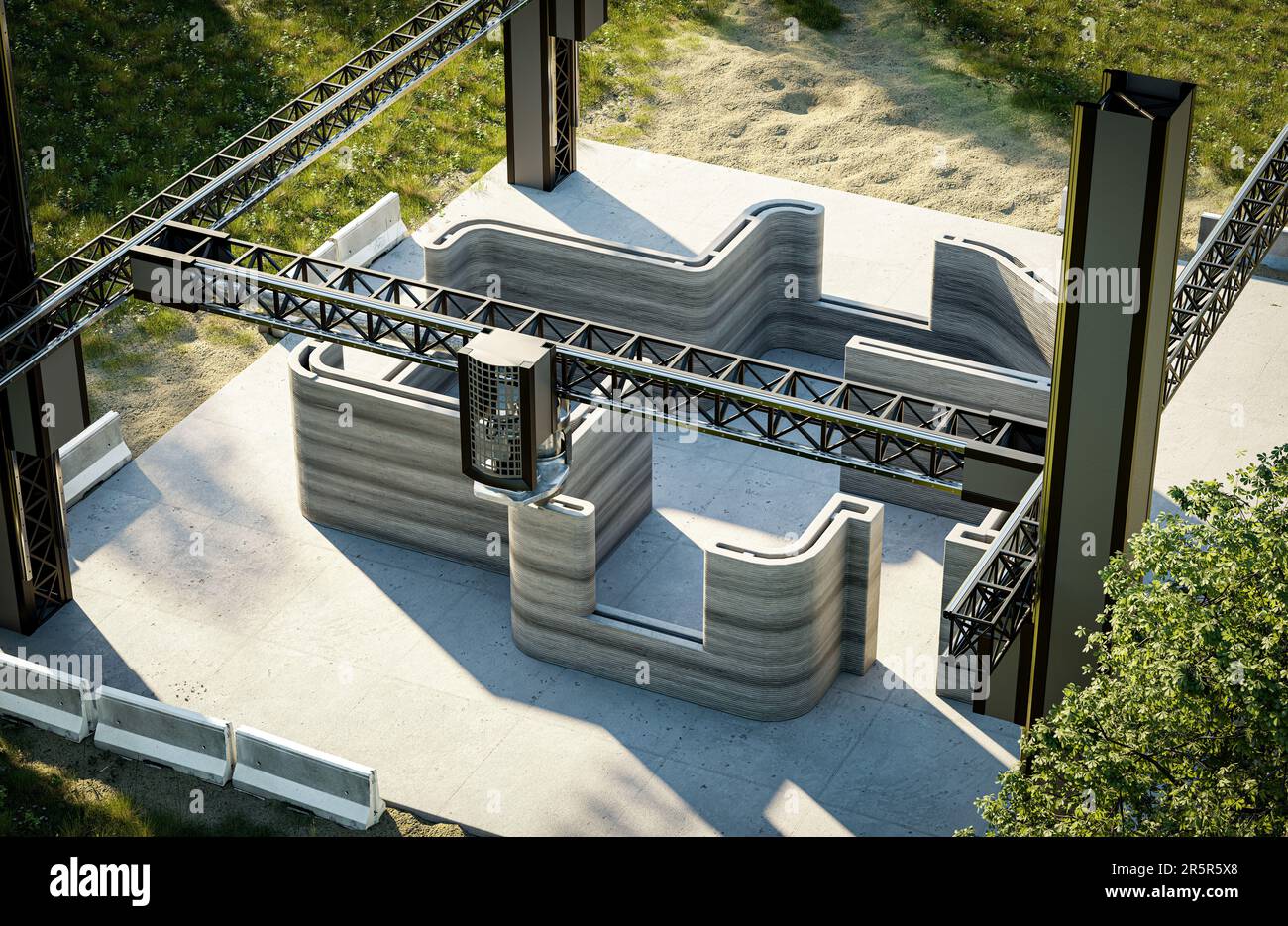 3d printing single-family house with concrete. New technology house ...