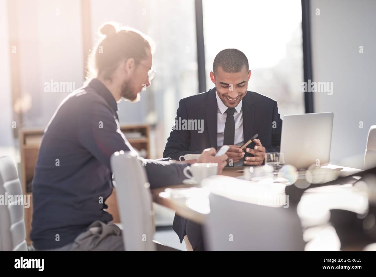 Smart technology simplifies the way they do business. two young ...