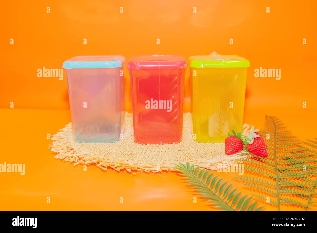 The Blue Plastic Square Container Set with Lids is a versatile and ...