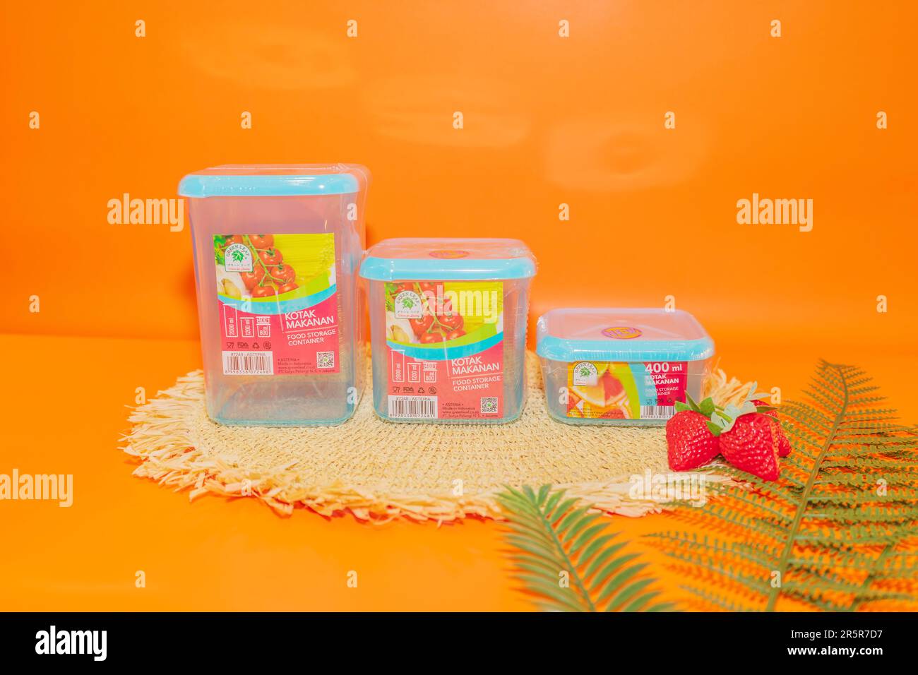 The Blue Plastic Square Container Set with Lids is a versatile and ...