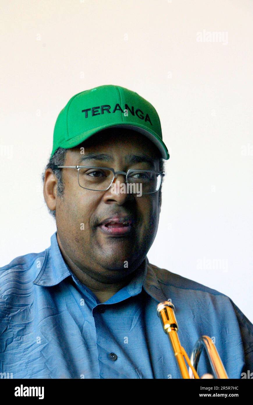 American jazz trumpeter Jon Faddis conducts a photo call prior to his ...