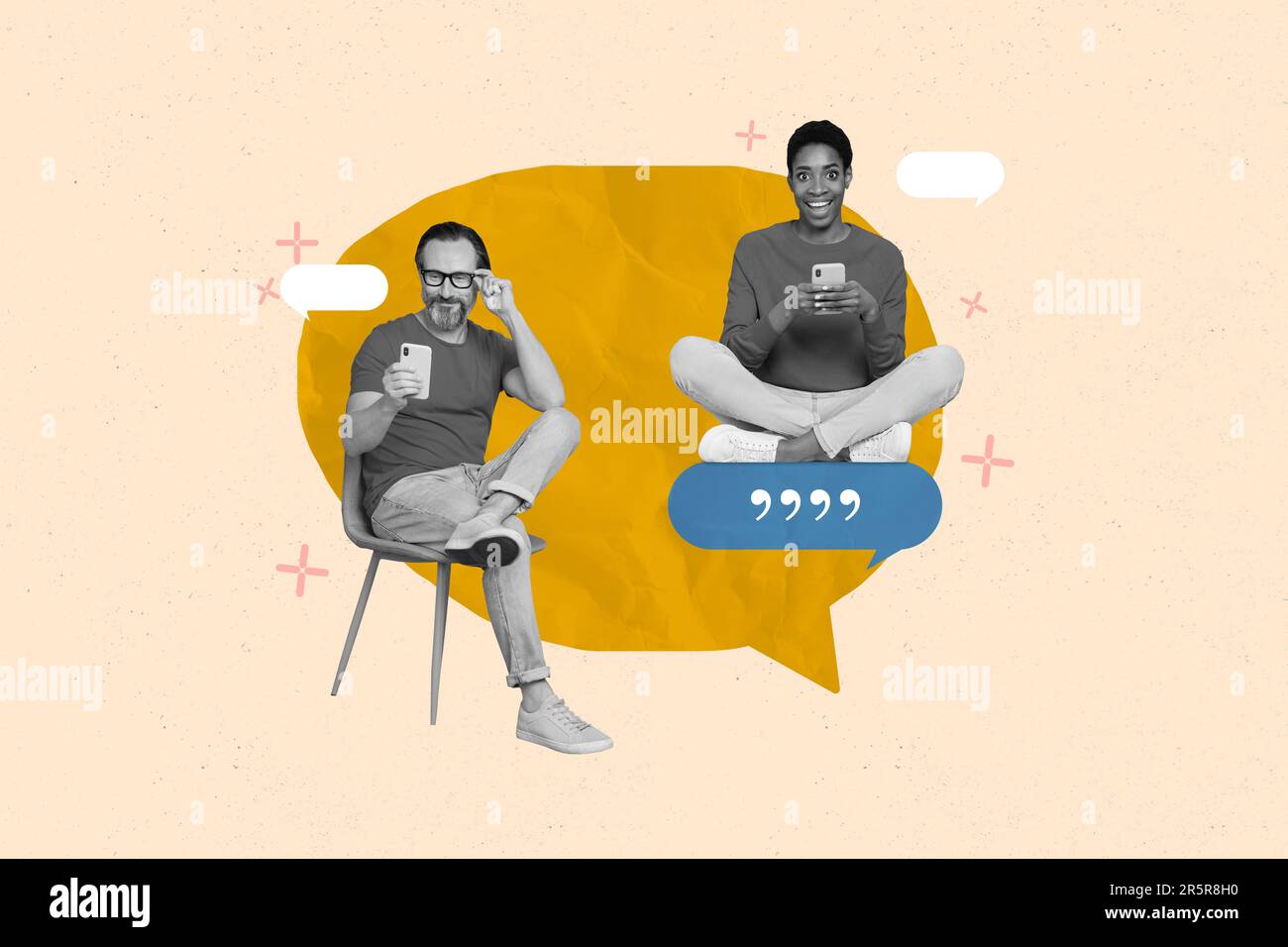 Smartphone users collage hi-res stock photography and images - Alamy