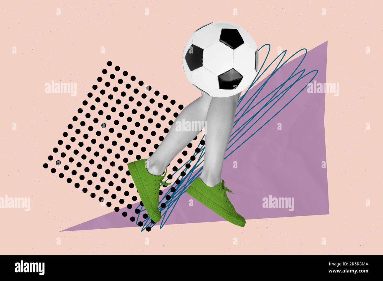 Photo advert collage green football boots sneakers converse playing ...