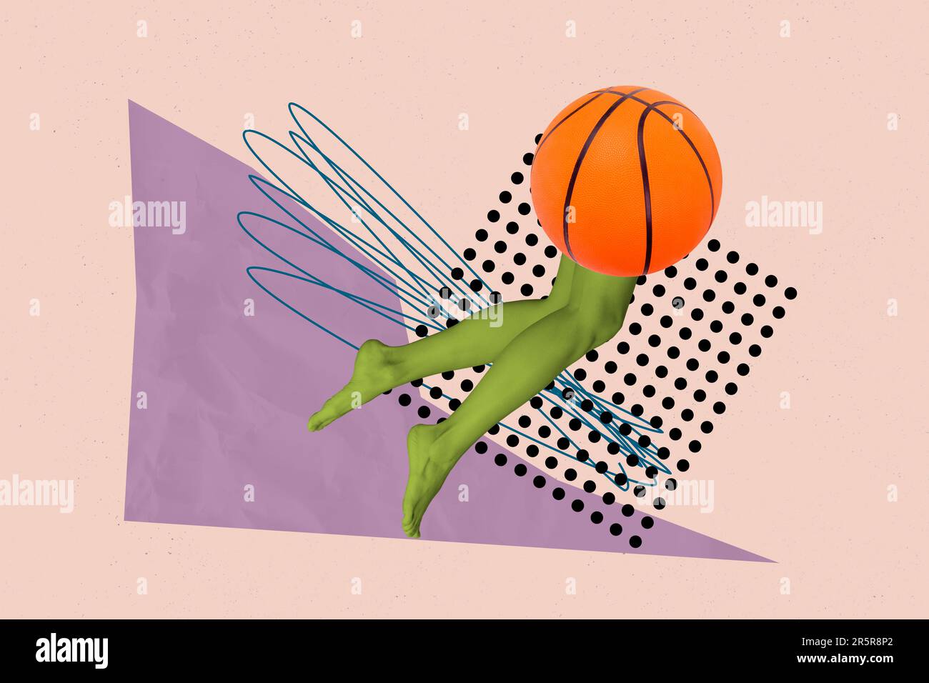 Creative 3d collage illustration of headless absurd professional ...