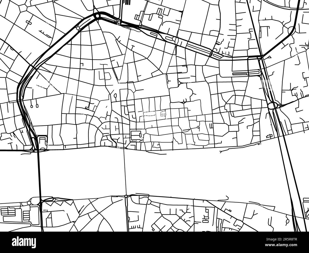 Road map of the city of Orleans Centre in France on a white background ...