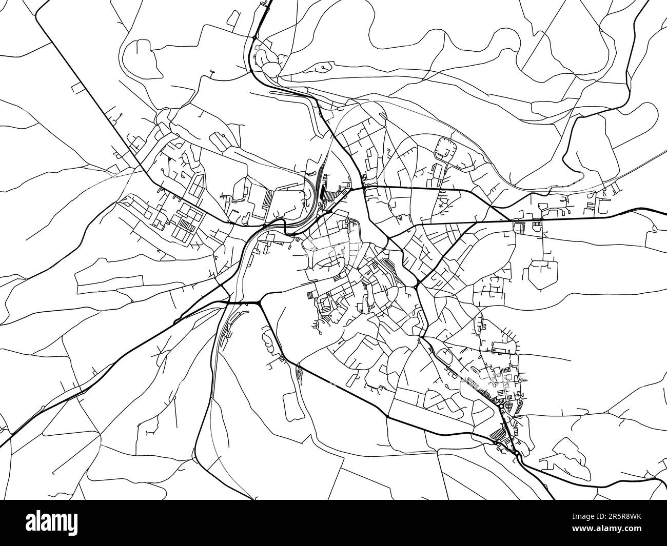 Road map of the city of Verdun in France on a white background Stock ...