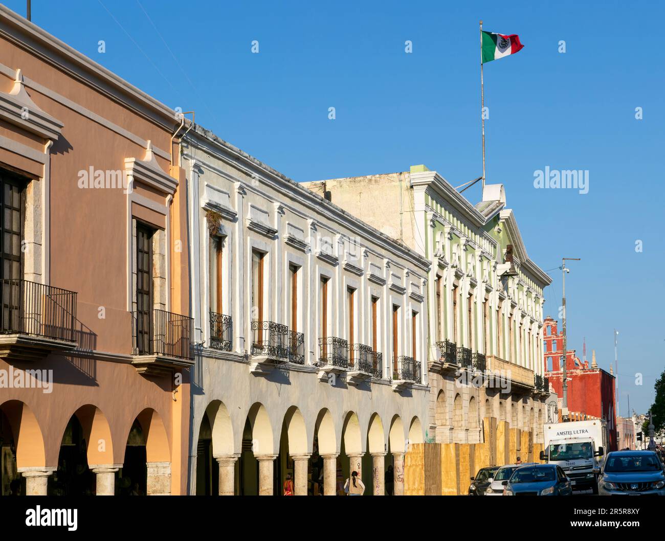 Mexican flag flying, Governor's Palace government building, Palacio de ...