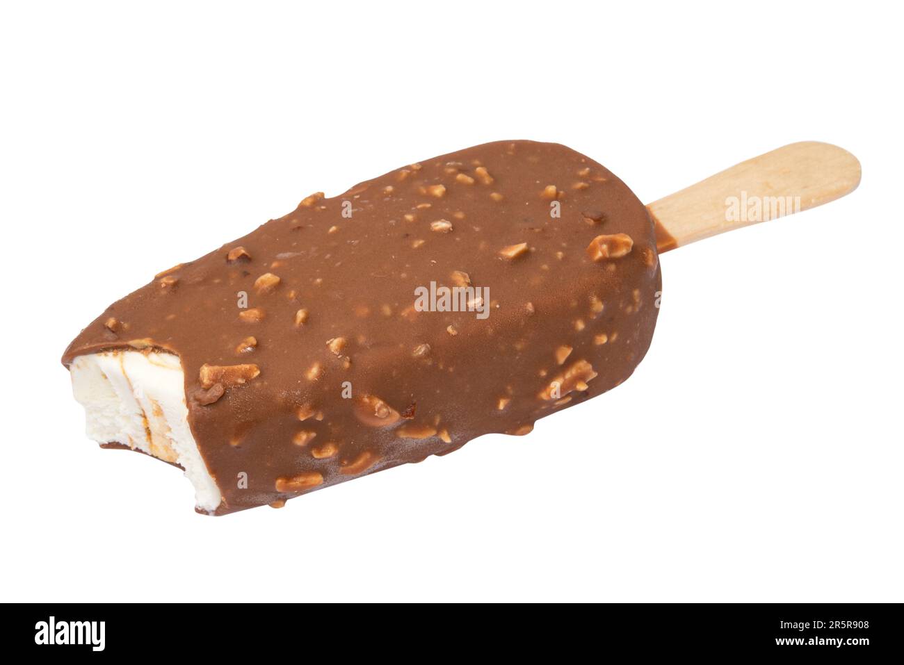 Chocolate ice cream on stick. Isolated on white background Stock Photo ...