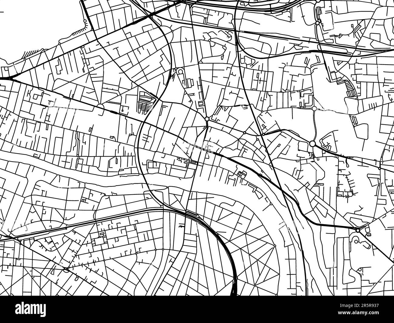 Road map of the city of Champigny-sur-Marne in France on a white ...