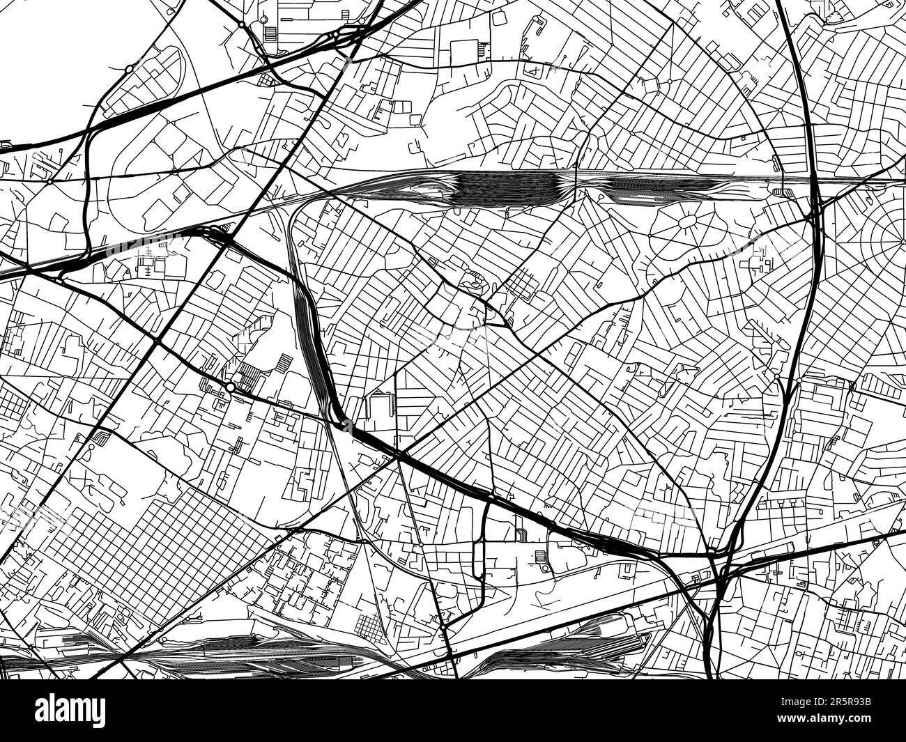 Road map of the city of Drancy in France on a white background Stock ...