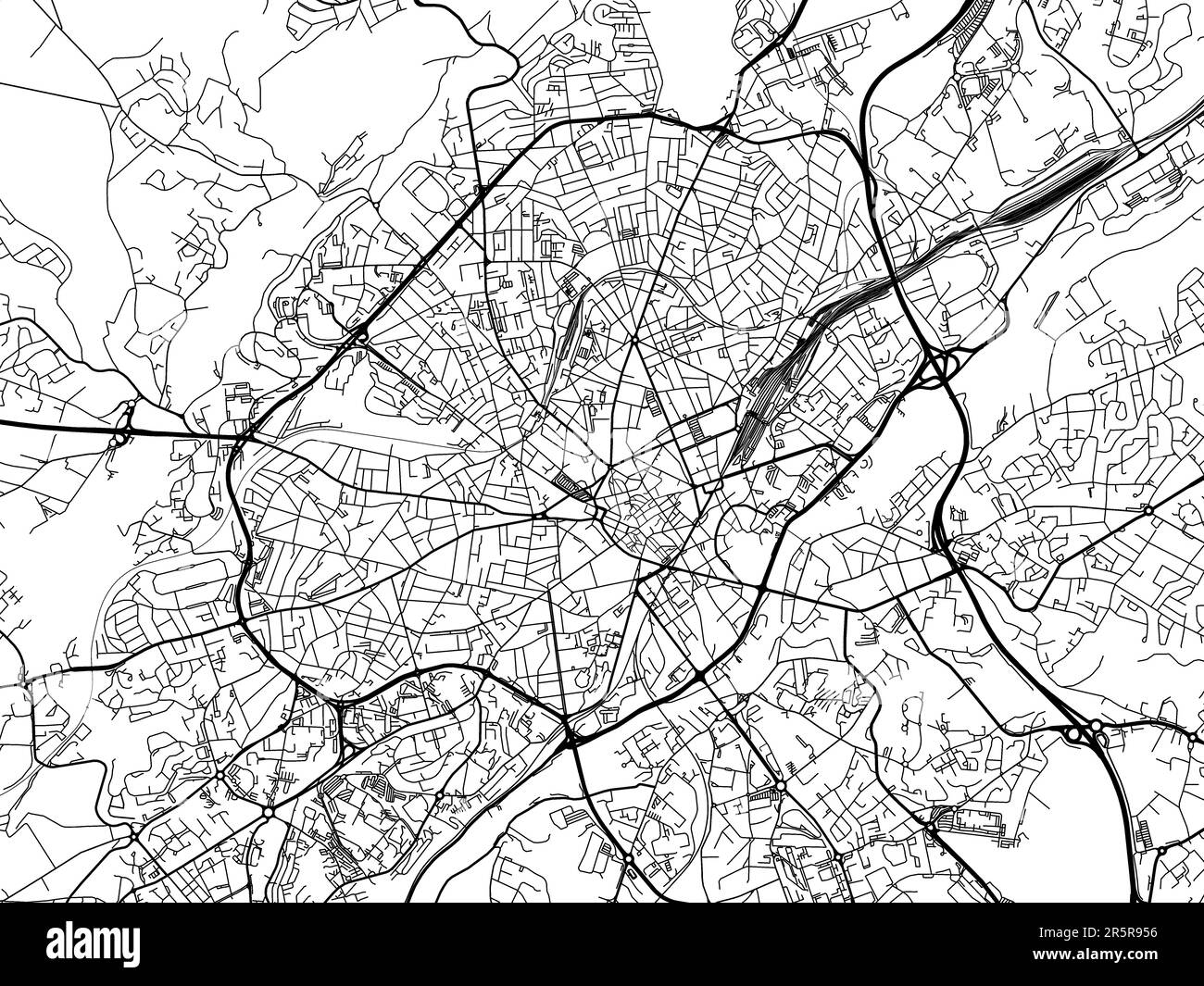 Road map of the city of Limoges in France on a white background Stock ...