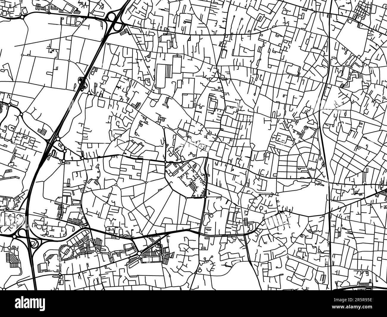 Road map of the city of Merignac in France on a white background Stock ...