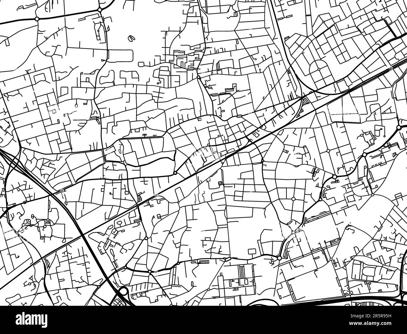 Road map of the city of Pessac in France on a white background Stock ...