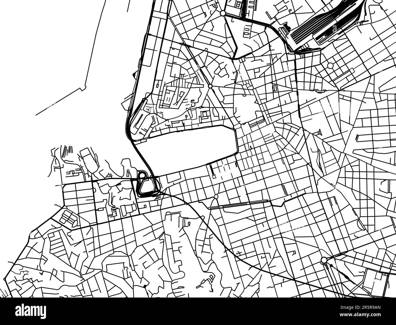 Road map of the city of Marseille Centre in France on a white ...