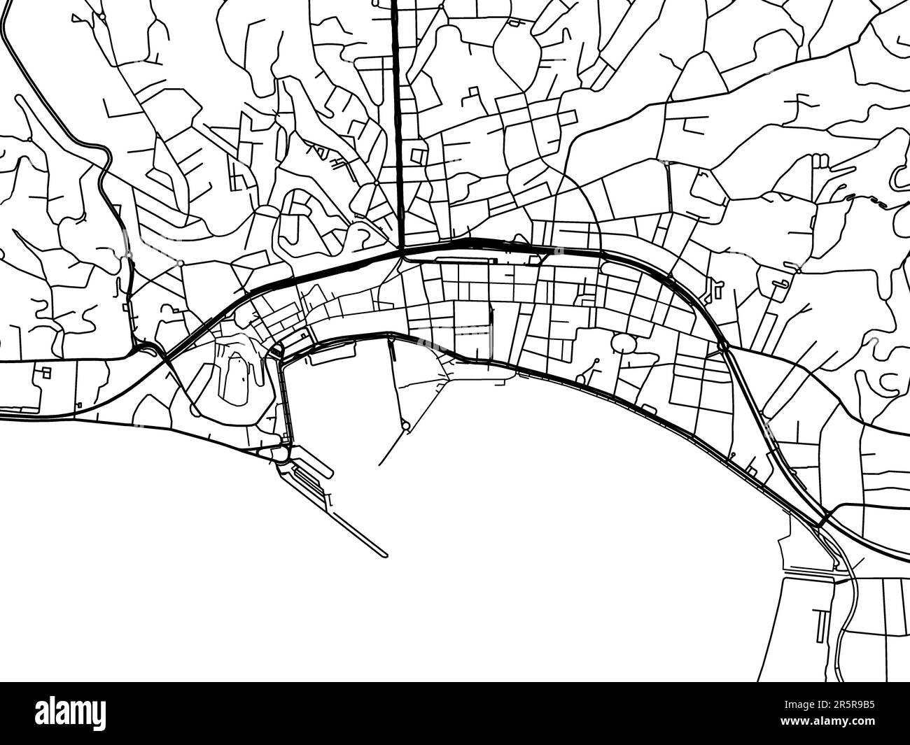 Road map of the city of Cannes in France on a white background Stock ...