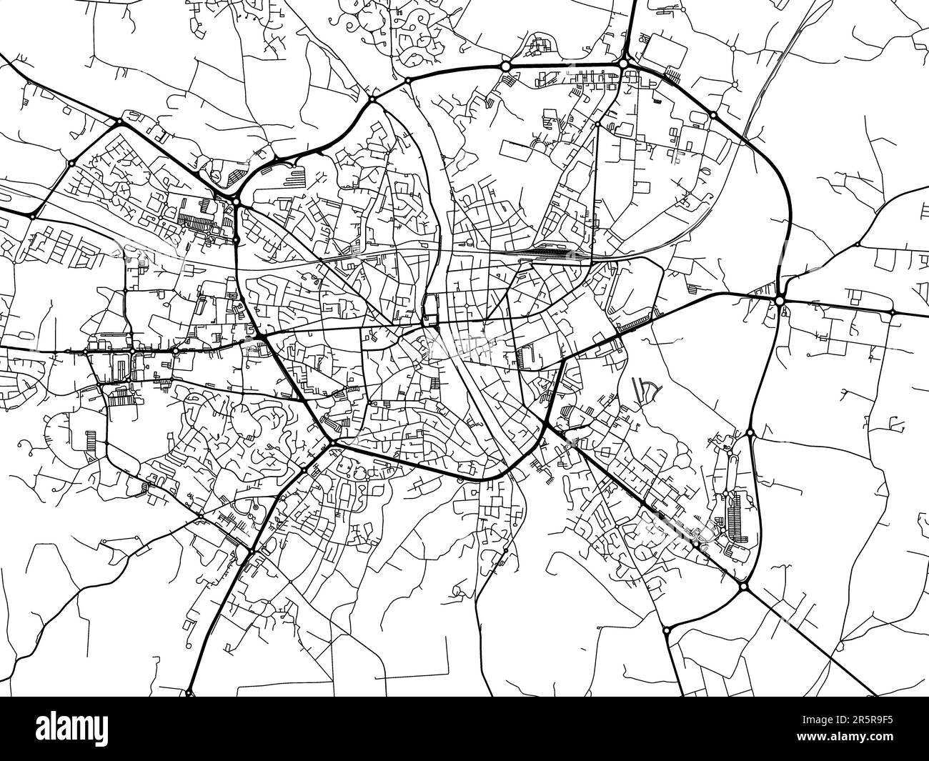 Road map of the city of Laval in France on a white background Stock ...