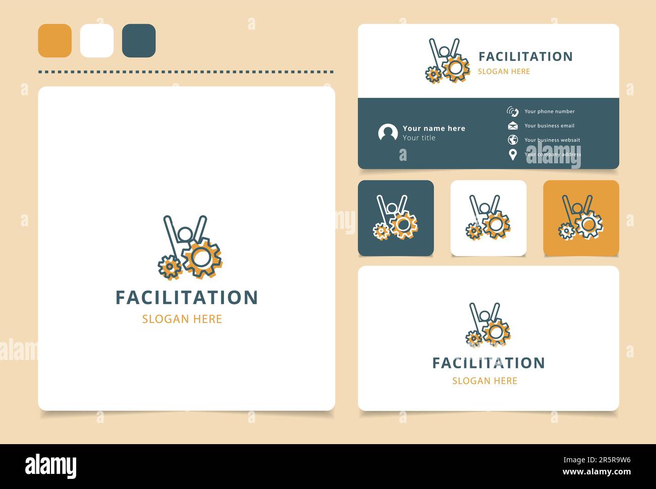 Facilitation logo design with editable slogan. Branding book and ...